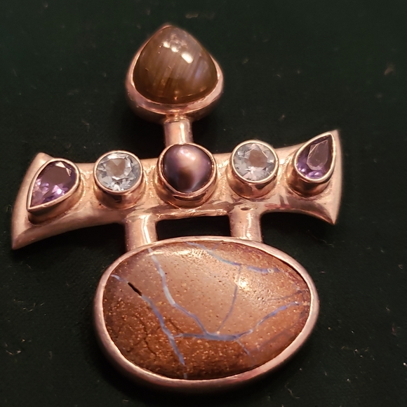 Jewelry | Ss Multistone Brooch | Poshmark